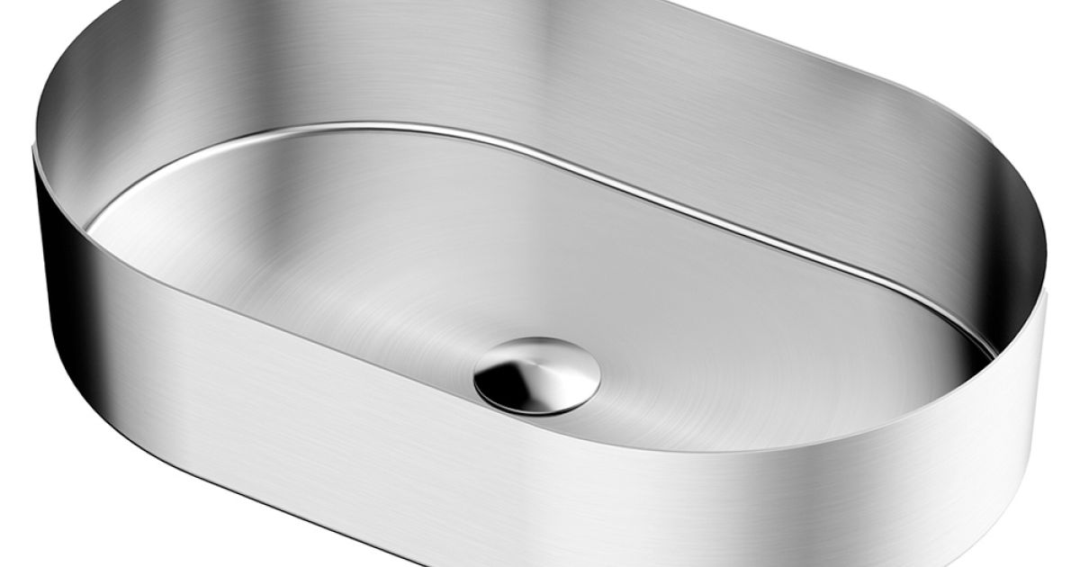 Oval bordplade håndvask i rustfrit stål