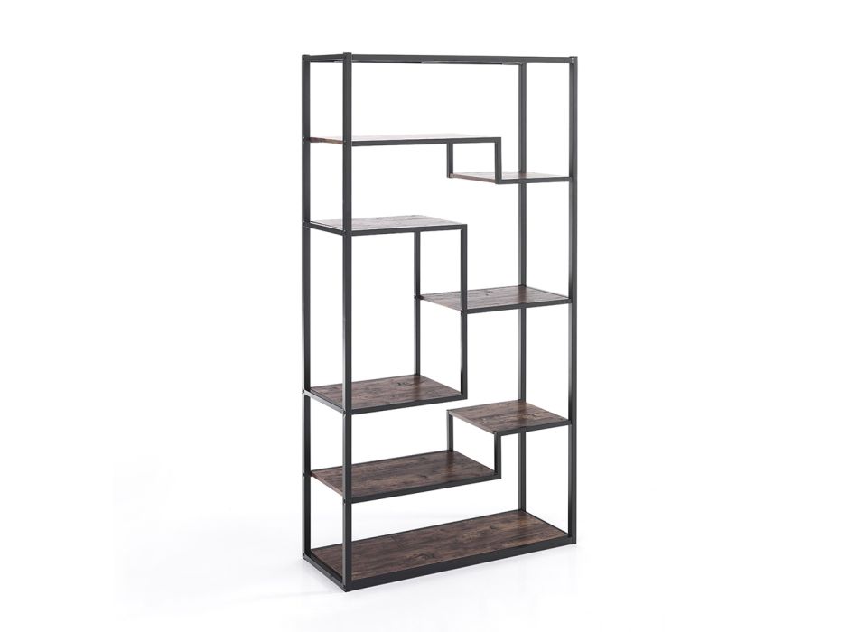 Metal reol og træhylder