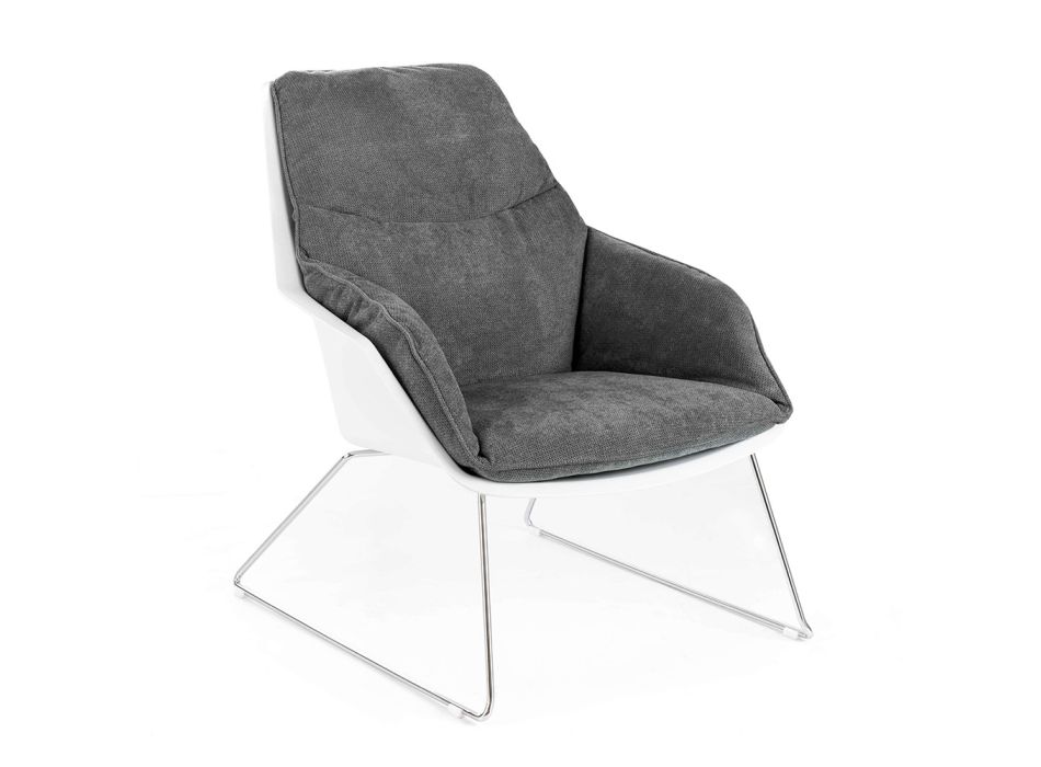 Lænestol i metal, polypropylen og stof