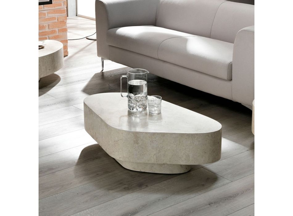 Sofabord i Fossil Stone, Grå eller Hvid finish