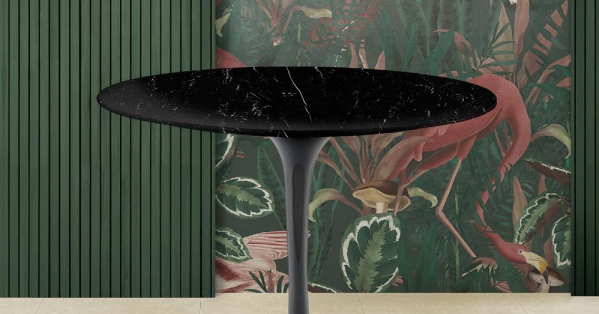 Sofabord med sort Marquinia marmorplade